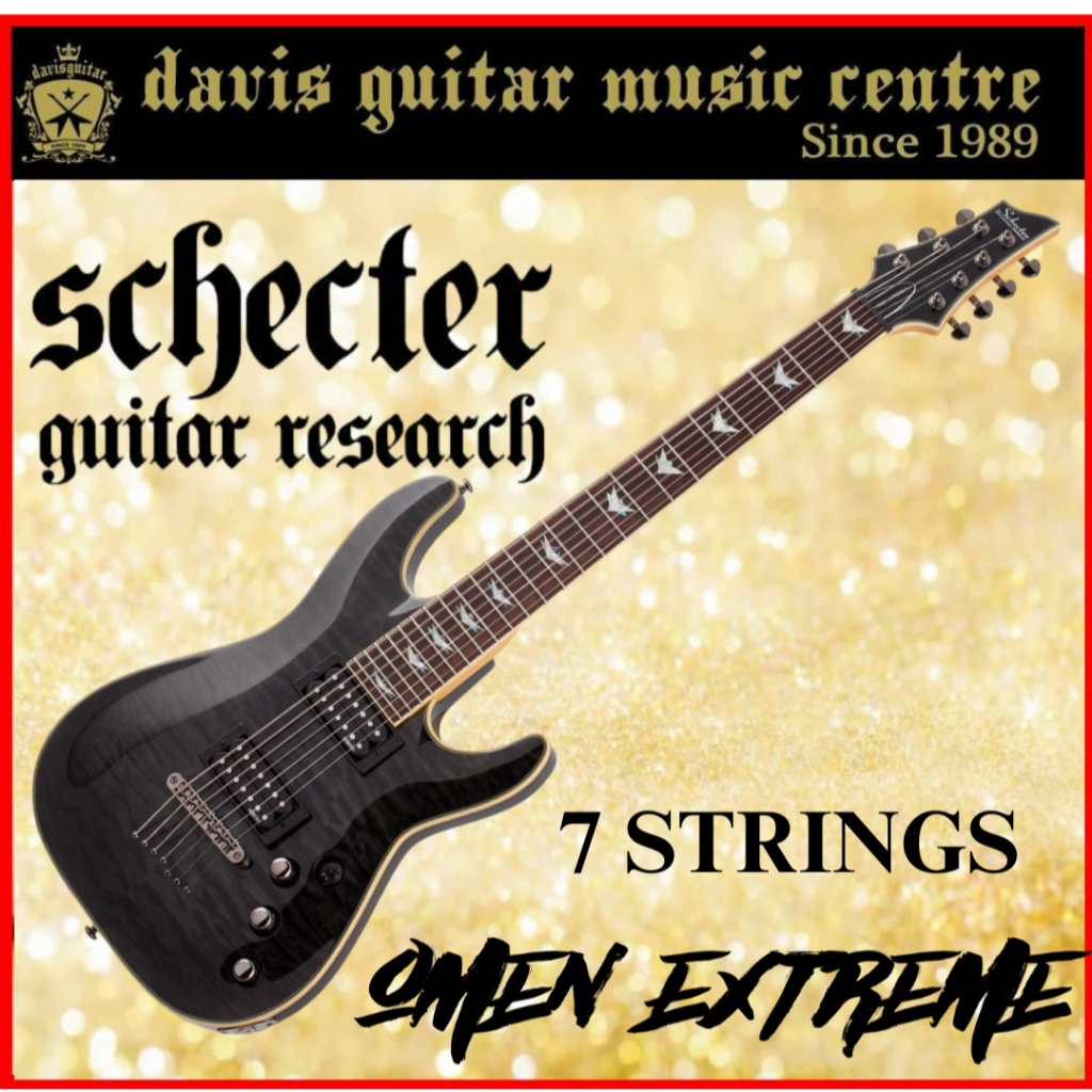 Schecter OMEN EXTREME 7 Strings See Through Black Gloss Electric Guitar | Shopee Singapore