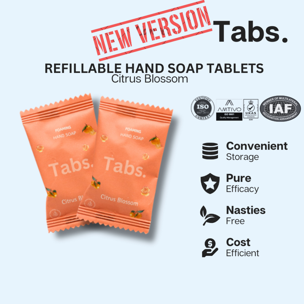 Tabs - Citrus Blossom - Refillable Hand Soap Cleaning Effervescent ...