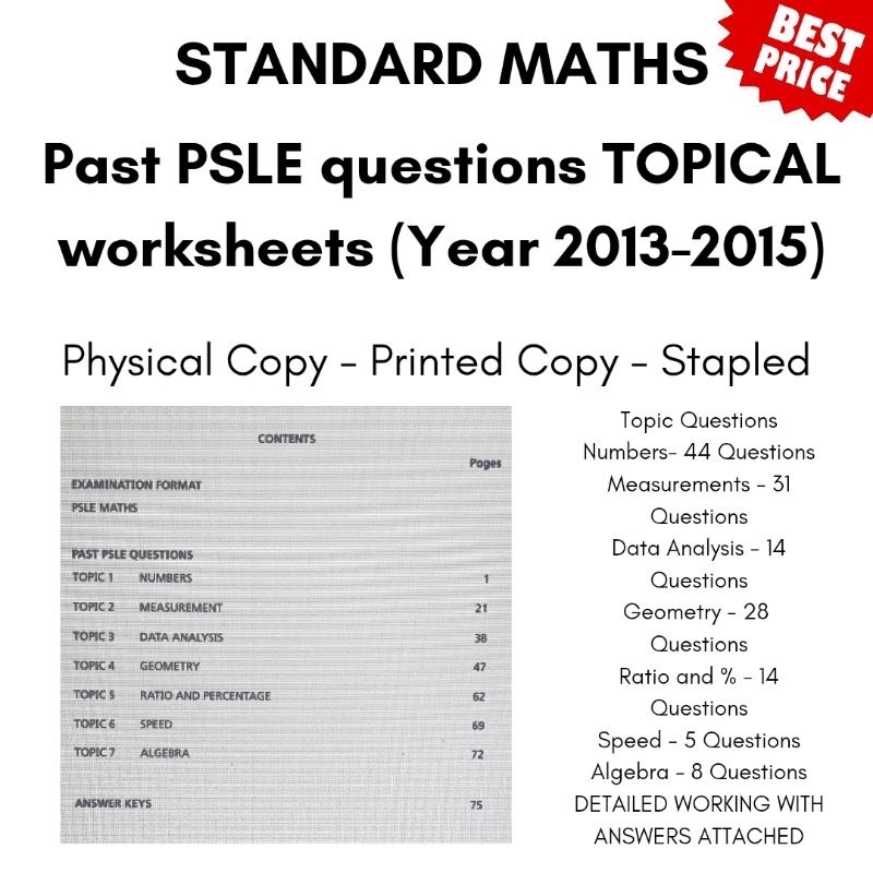 TOPICAL PSLE P6 EXAM QUESTIONS PAPER PER TOPIC PRACTICE WORKSHEETS SG LOCAL SELLER | Shopee ...