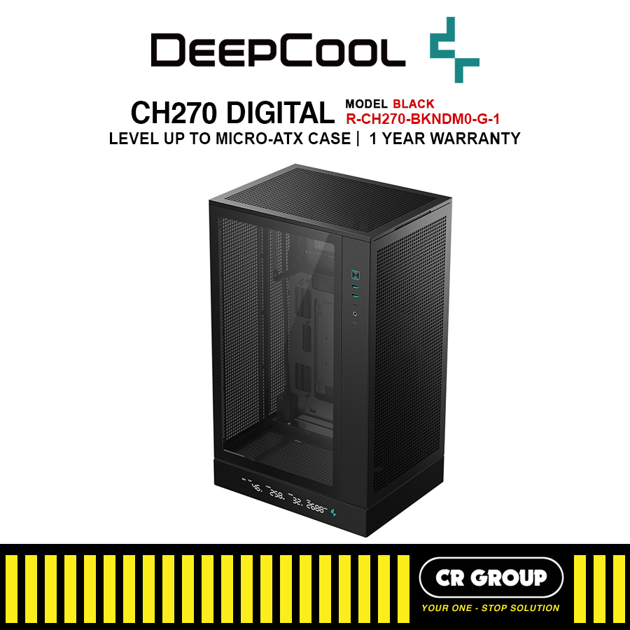 DEEPCOOL CH270 DIGITAL / CH270 DIGITAL WH PC Case - Black/White (1Yr ...