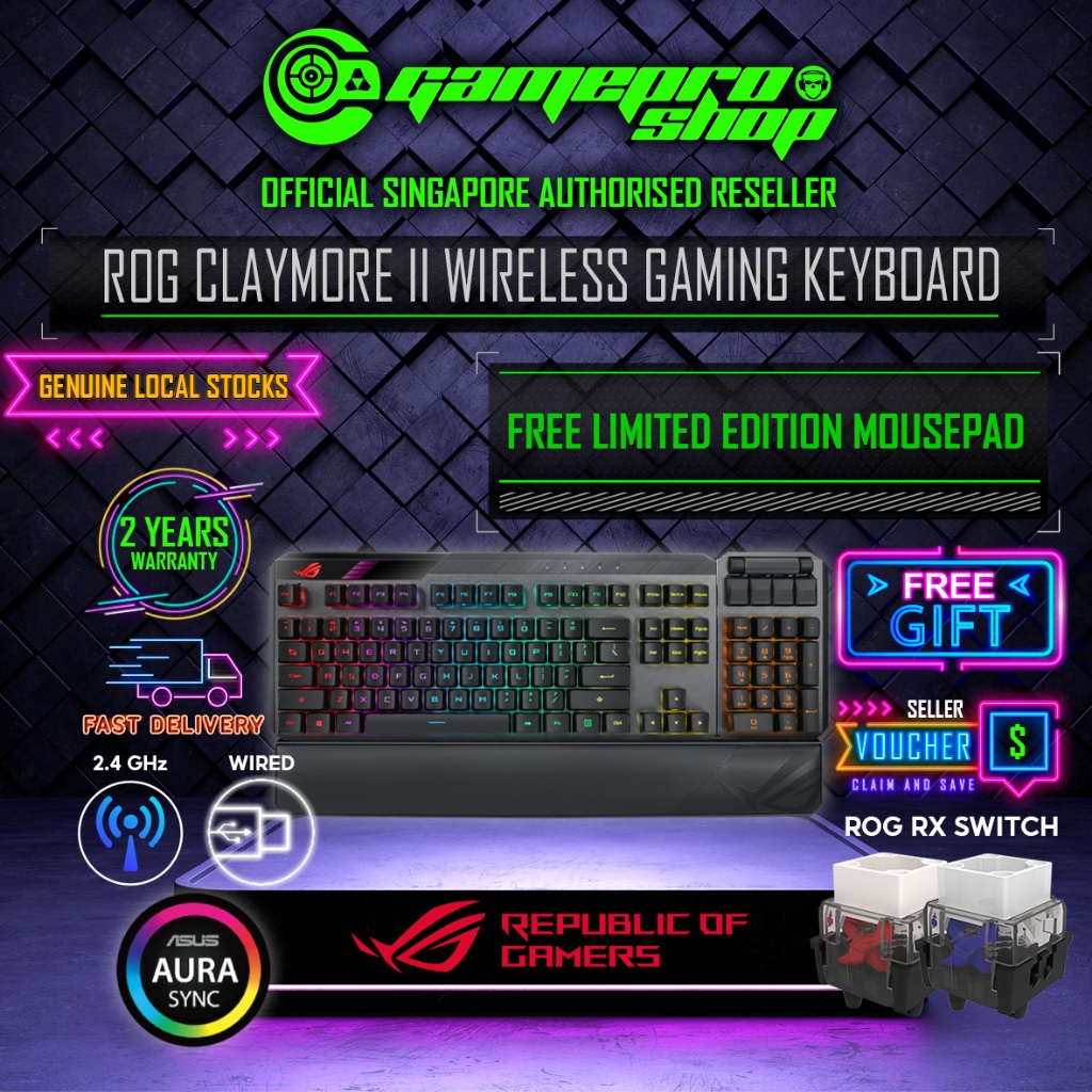 [Free Gift] ASUS ROG Claymore II modular TKL 80%/100% Wireless ...