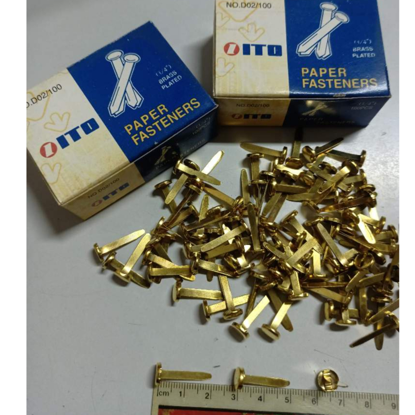 Brass plated Paper Fasteners Split pin 3/4" (18mm) 100s/Box, Split Pins Brads Paper Fasteners ...