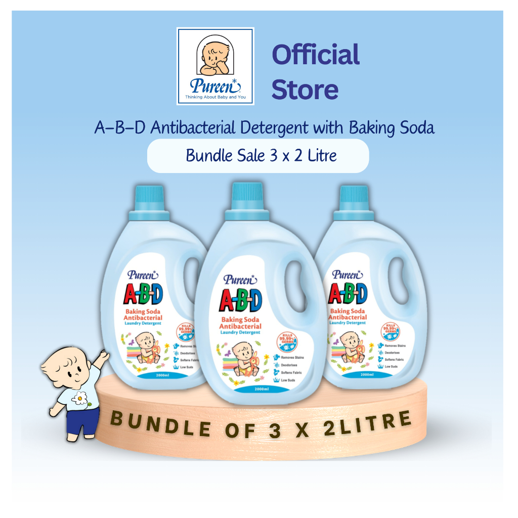 Pureen A-B-D with Baking Soda Detergent 2 Litre x 3 bottles (Bundle ...