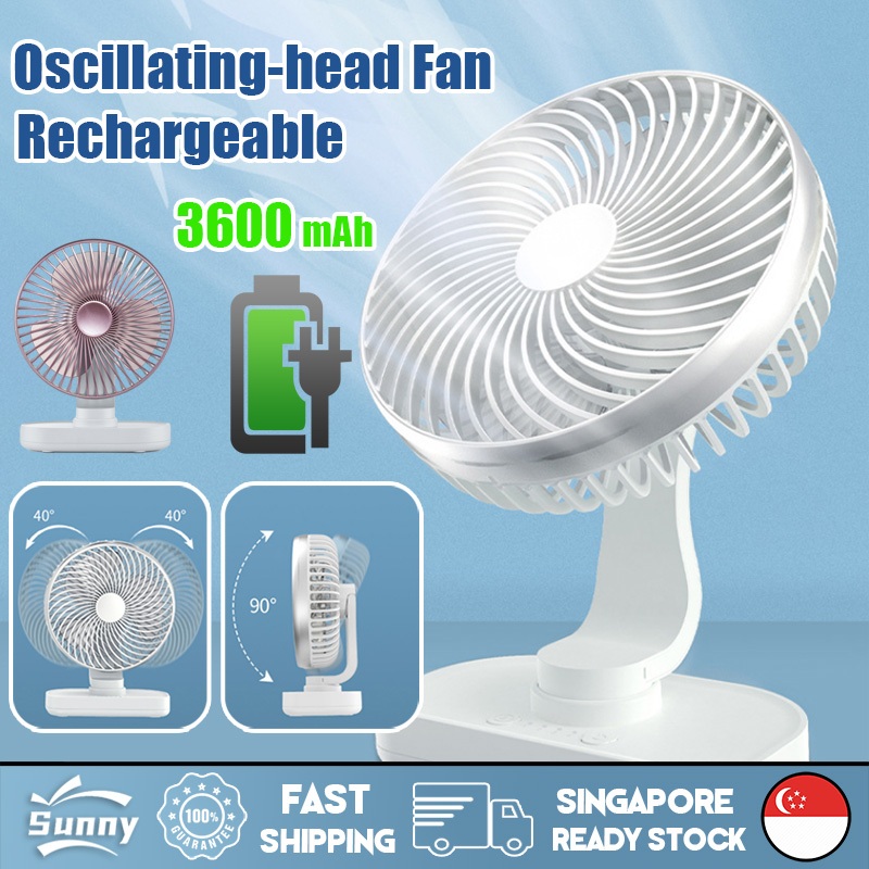 [SG Seller] Wireless Auto Oscillating Mini Table Fan Portable USB ...