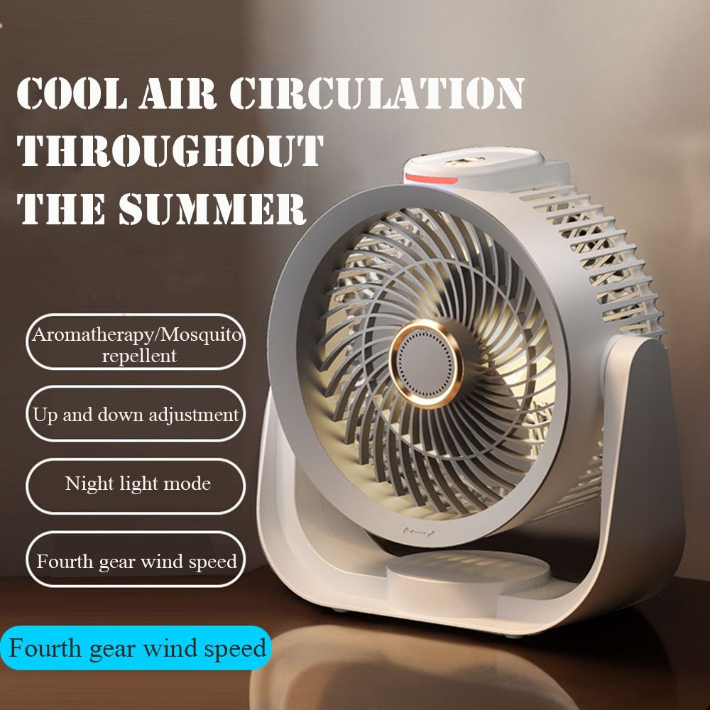 STRETCH Air circulation fan 8 inches USB Rechargeable 4 speed Desktop ...