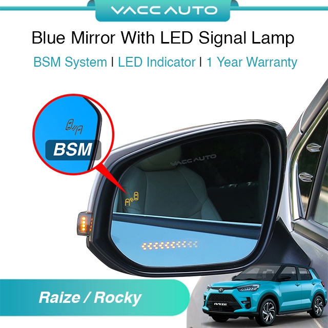 VACC AUTO BSM Blue Mirror with LED Signal Lamp Side Rearview Winker ...