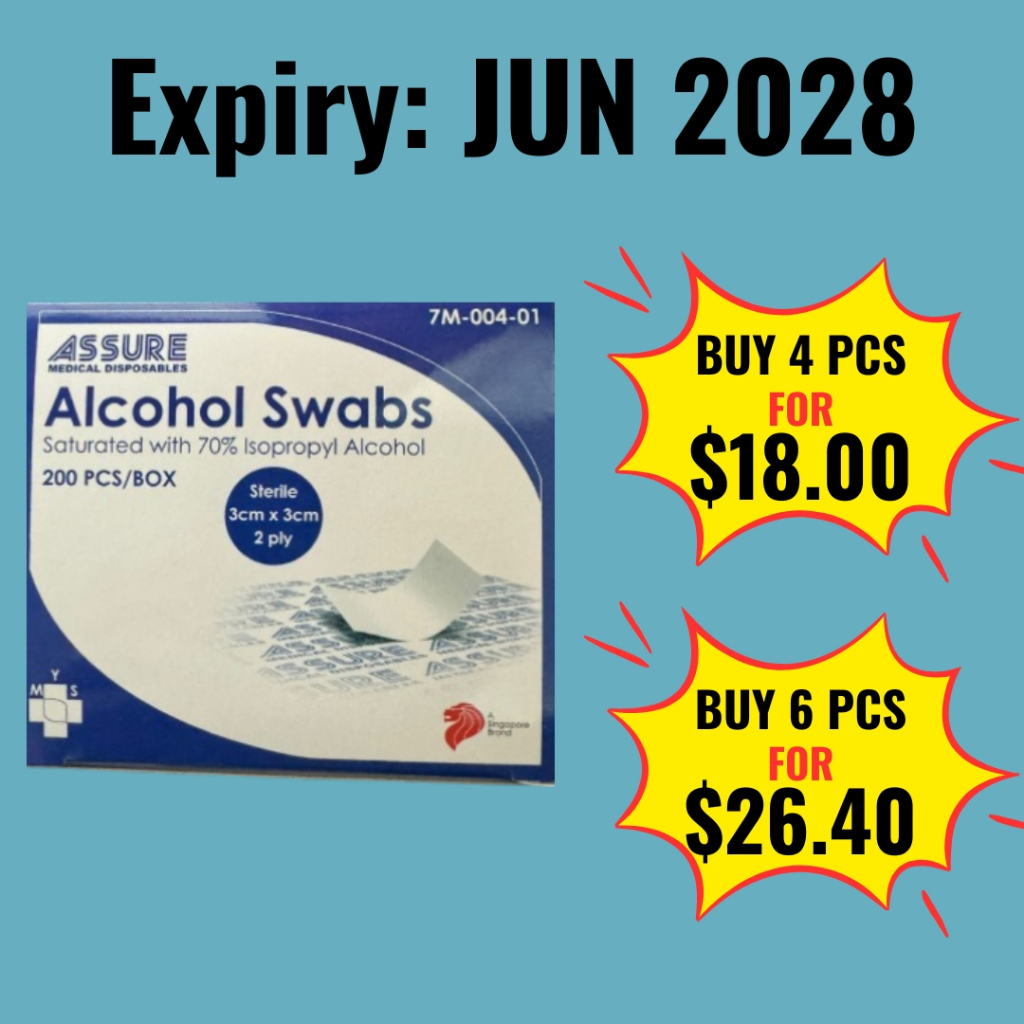Assure Alcohol Swab Sterile 3cm x 3cm 2-ply 200 pcs Isopropyl Alcohol ...