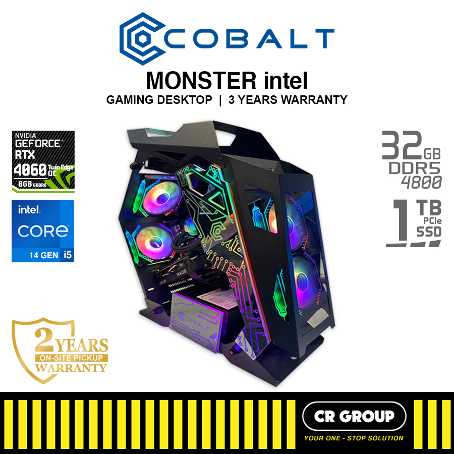 COBALT MONSTER INTEL - Core i5-14400F/i7-14700F - GeForce RTX 4060 8GB ...