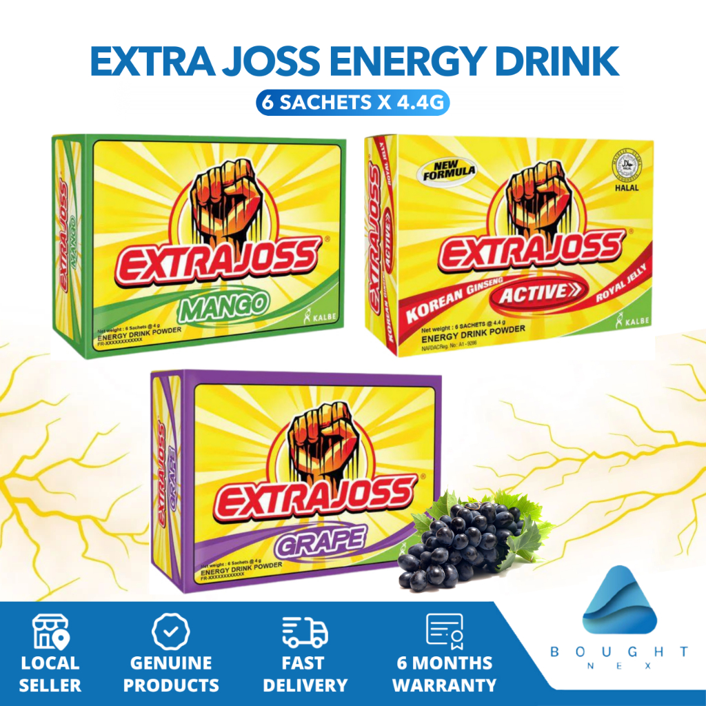 Extra Joss Energy Drink 6 Sachets x 4.4g Energy Drink Powder Active ...