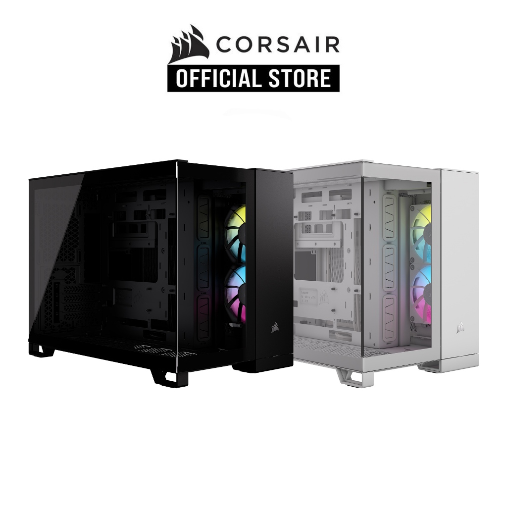 CORSAIR 2500X Micro ATX Dual Chamber RGB PC Case - Black/White | Shopee ...