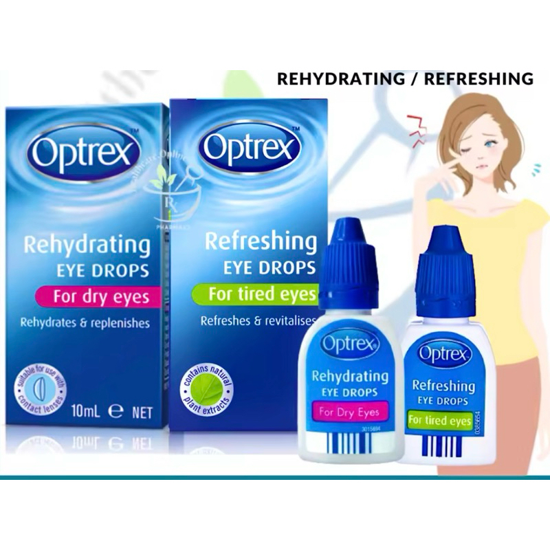 Optrex Refreshing Eye Drops (Exp 01/2027 )/Rehydrating Eye Drops 10ML ...