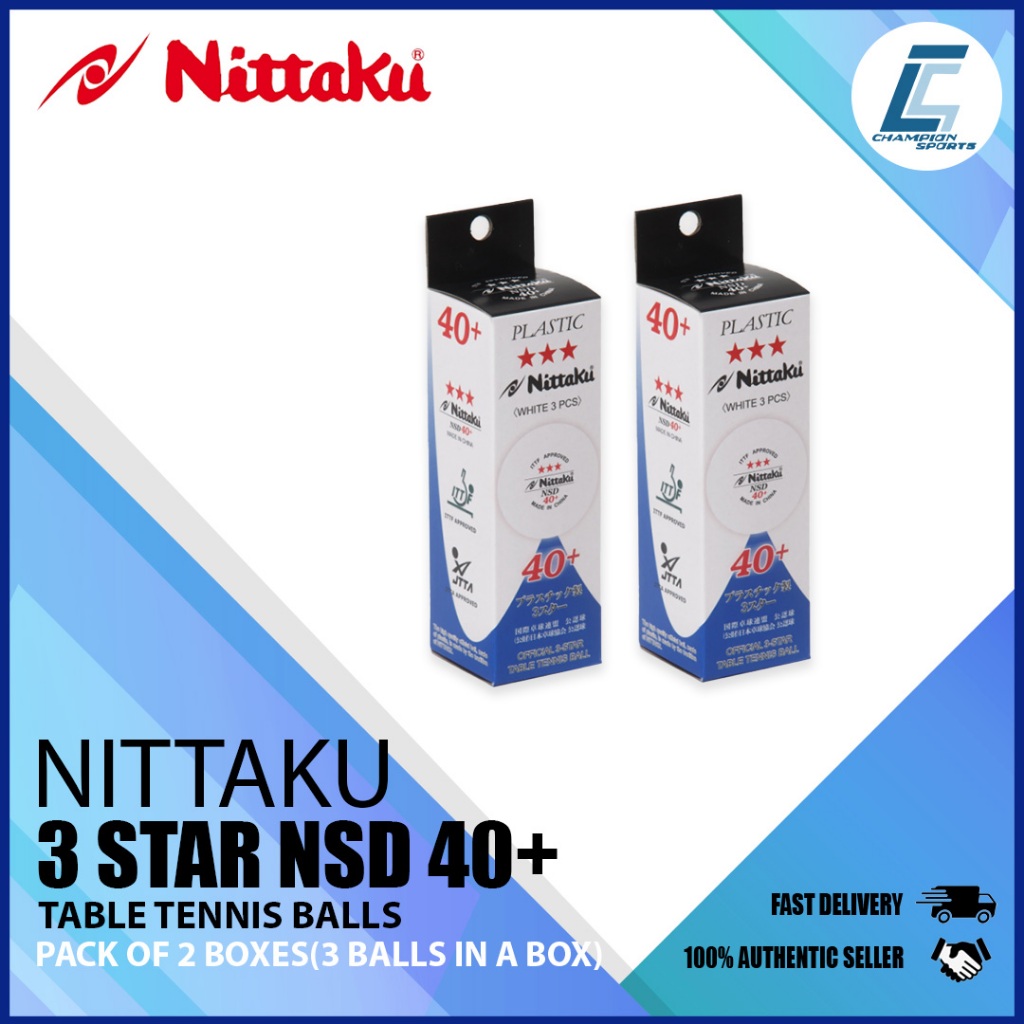 Nittaku 3Star NSD 40+ Table Tennis Ball (Pack of 2 Boxes) | Shopee Singapore