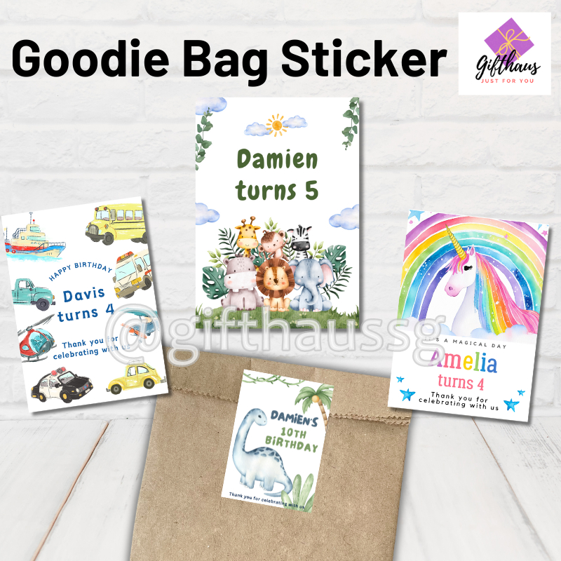 Personalised Custom Birthday Sticker Labels Party Favor Goodie Bag ...