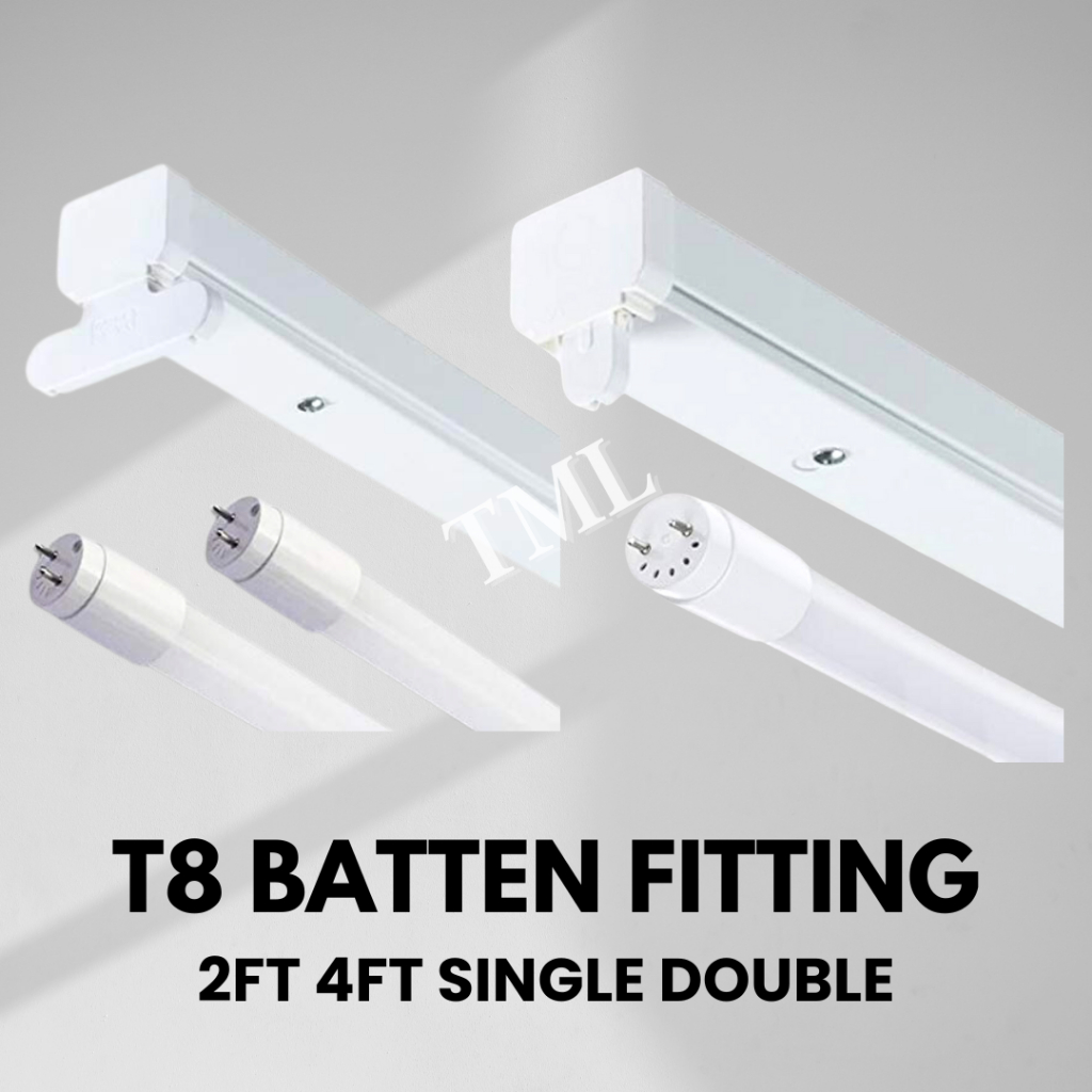T8 Tube Batten Fitting Housing with T8 LED tube optional TML | Shopee Singapore