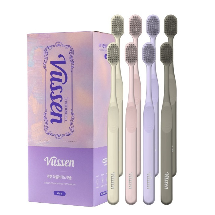 VUSSEN Double Wide Toothbrush Pastel Color, 6-row wide double-headed ...