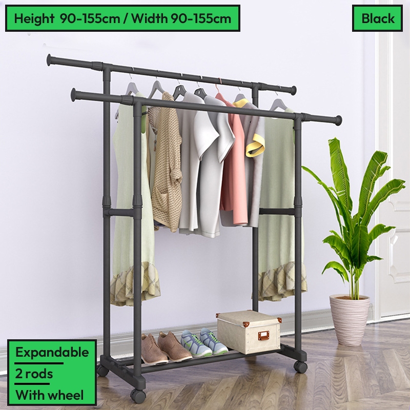 [SG Stock] Adjustable Single & Double Pole Stainless Steel Stand ...