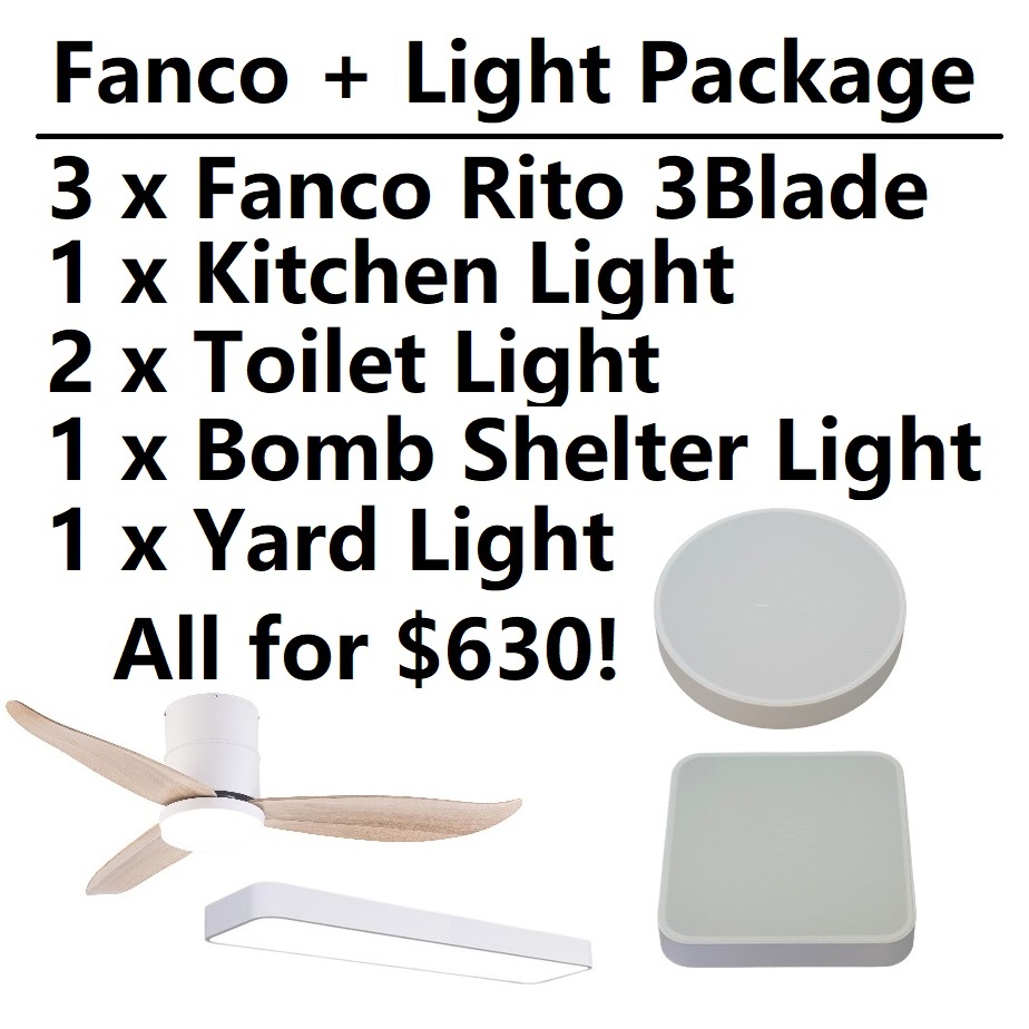 Fanco RITO-3 Fan and Ceiling Light Package Group Buy | Shopee Singapore