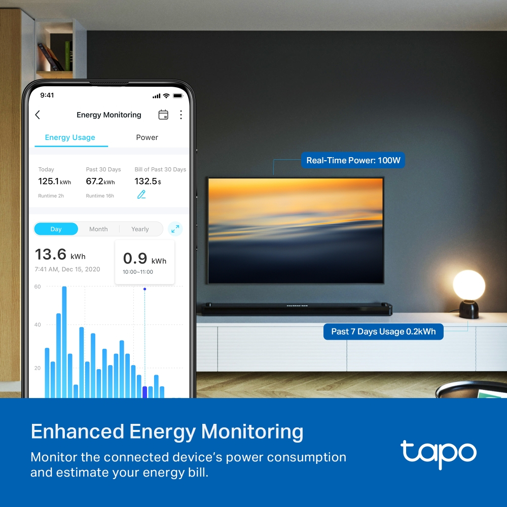 TP-Link Tapo P100 / P110 P110M Mini Smart Wi-Fi Socket Plug Remote ...