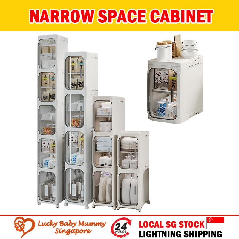 Narrow Space Multi-Layer Storage Cabinet, Compact Organizer for ...