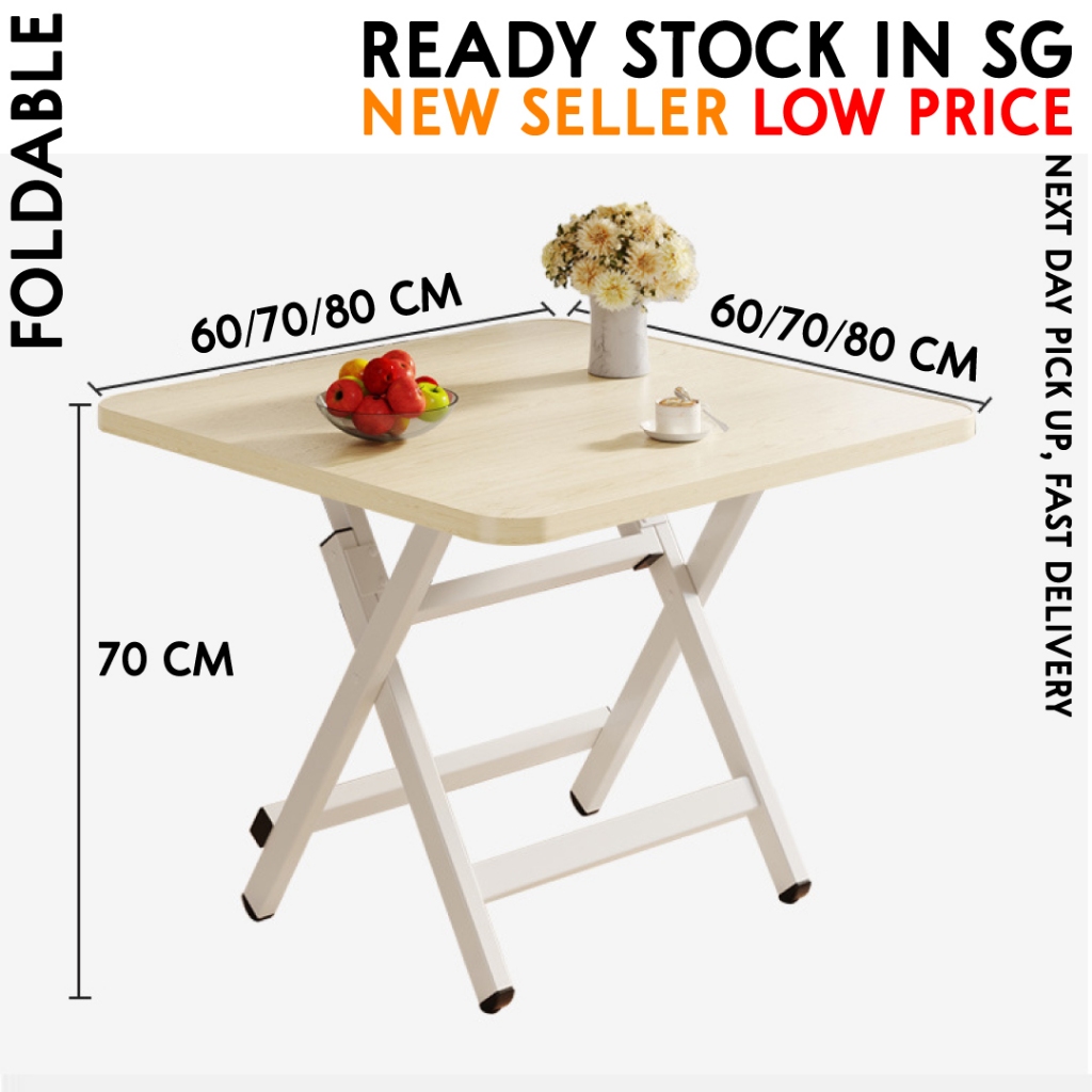 foldable square table dining table round table | Shopee Singapore
