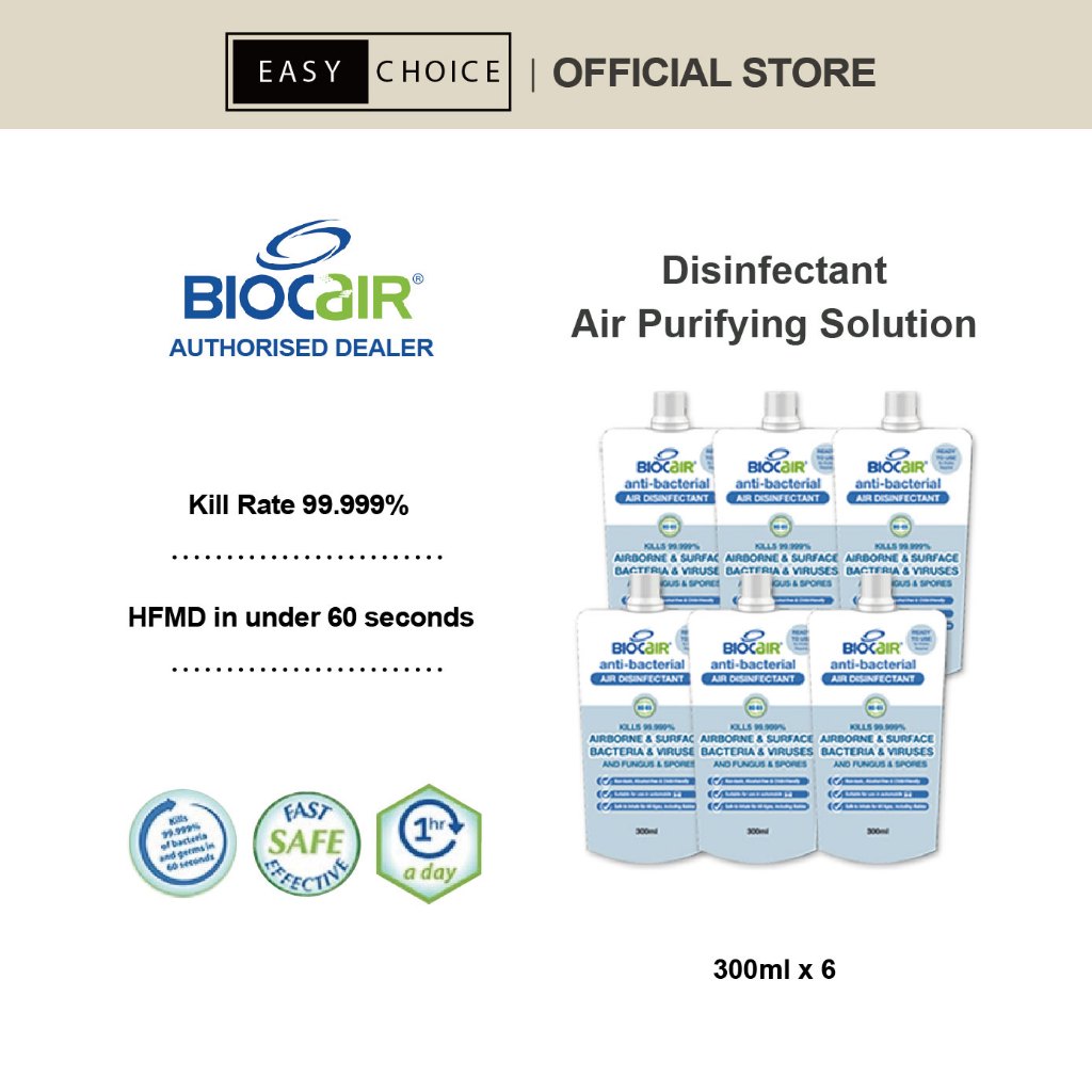 Biocair 6-in-1 Disinfectant Air Purifying Solution (300ml) - For ...