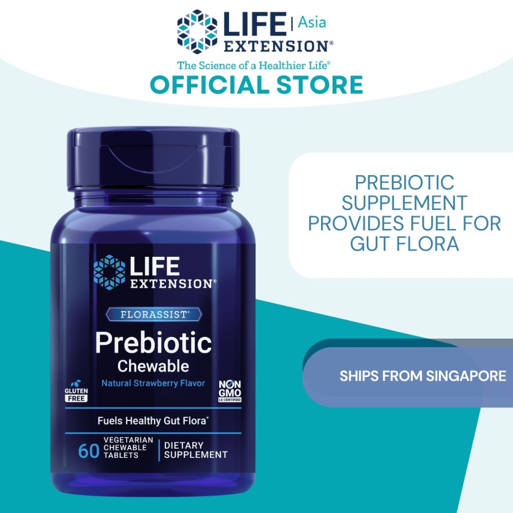 LIFE EXTENSION FLORASSIST® Prebiotic Chewable (Strawberry), 60 ...