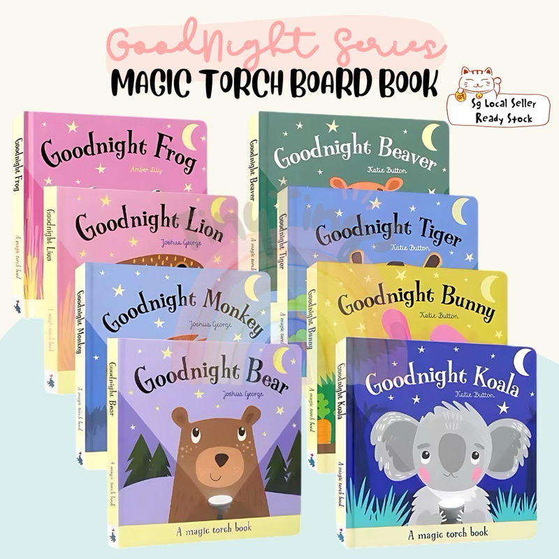 SG Ready Stock- Magic Torch Board Book Goodnight Lion/Dog/Beaver/Koala ...