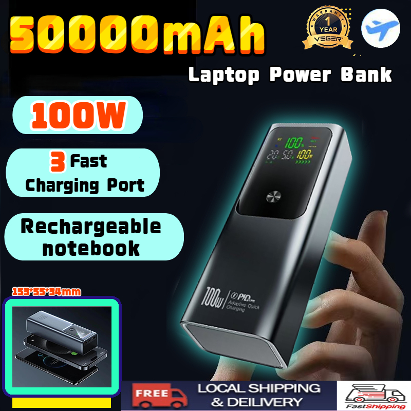 SG🔥100W Bidirectional Fast Charging LAPTOP POWER BANK 50000mAh Multi ...