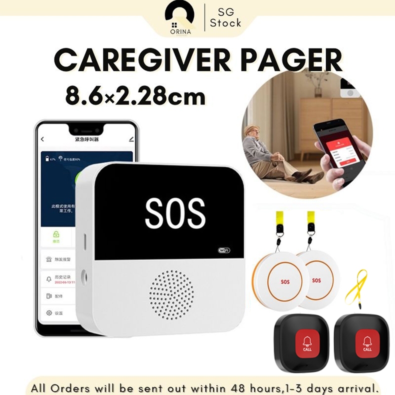 [SG] SOS Alarm Call Bell Wireless Caregiver Pager Emergency Button ...