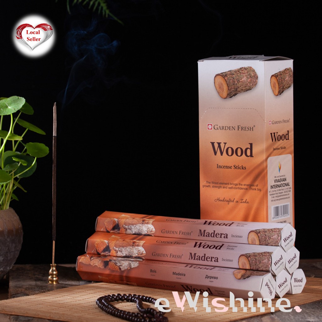 1 Box of Garden Fresh Wood Indian Incense Joss Sticks (6 packets = 120 ...