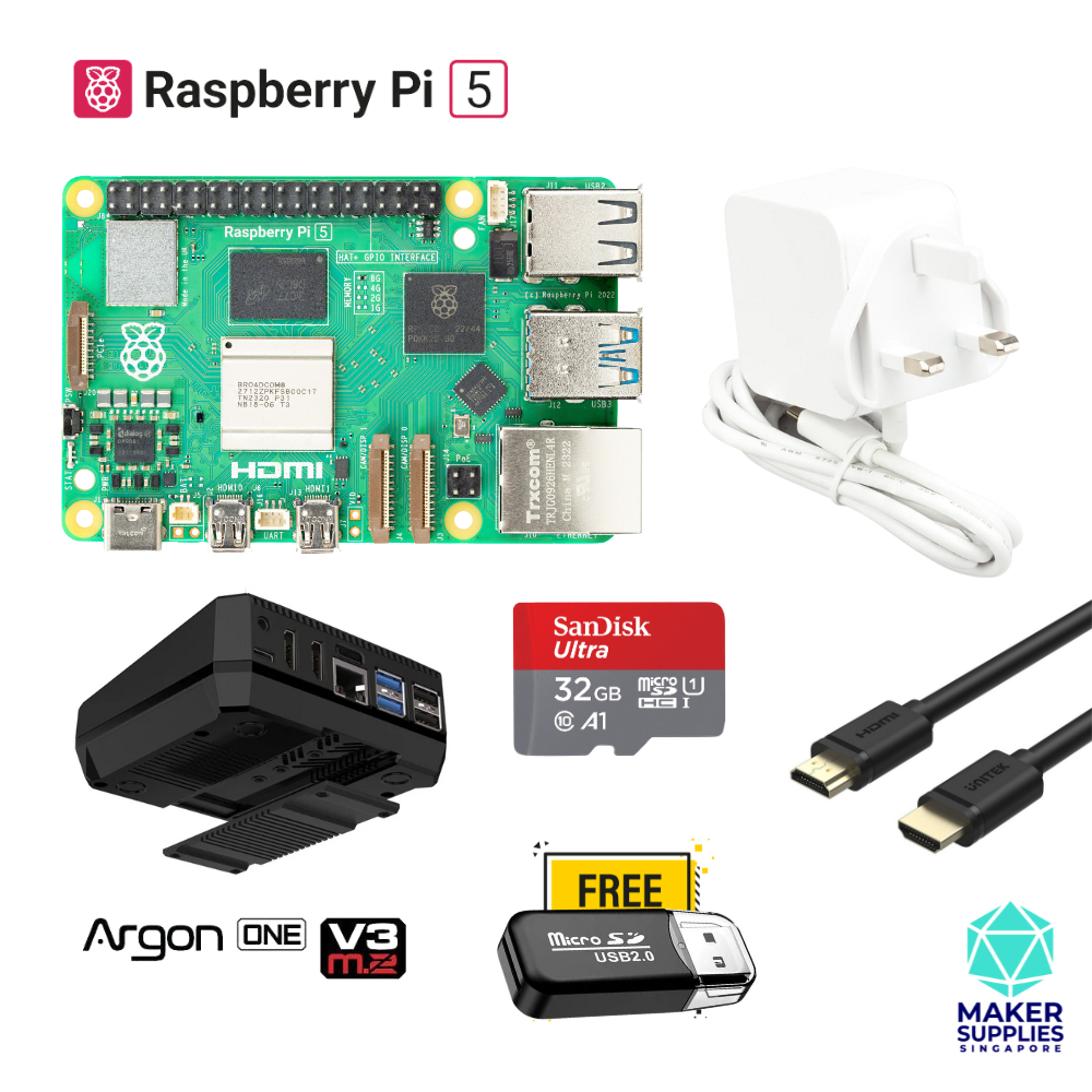 [NEW!] Raspberry Pi 5 Official RPI Kit Set Bundle Single Board Computer ...