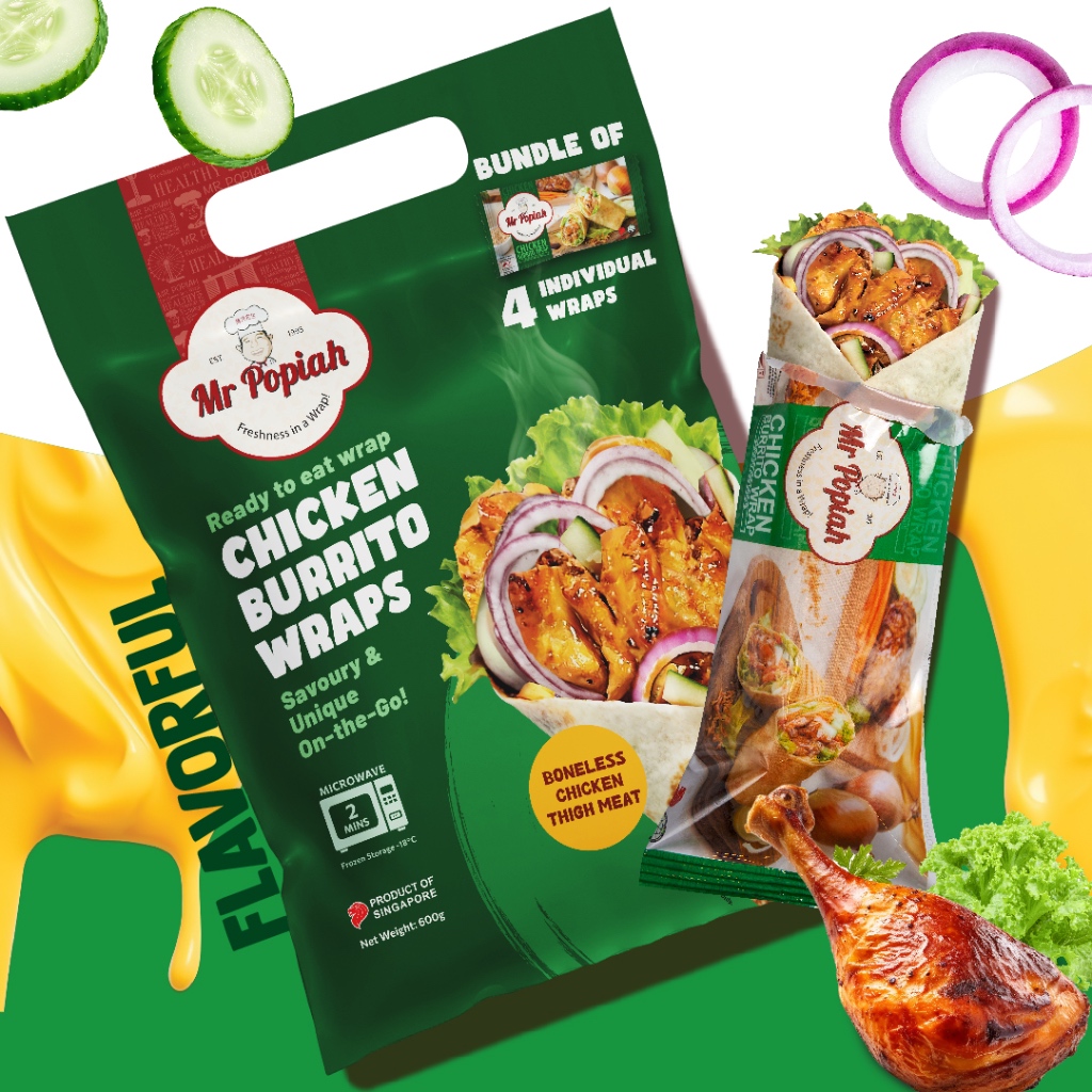 [Mr Popiah] Chicken Burrito Wrap Bundle of 4 (600g) | Shopee Singapore