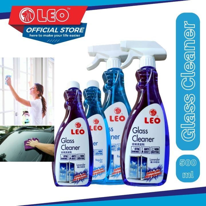 LEO Glass Cleaner Twin Pack 500ml (Regular/ Lavender) | Shopee Singapore