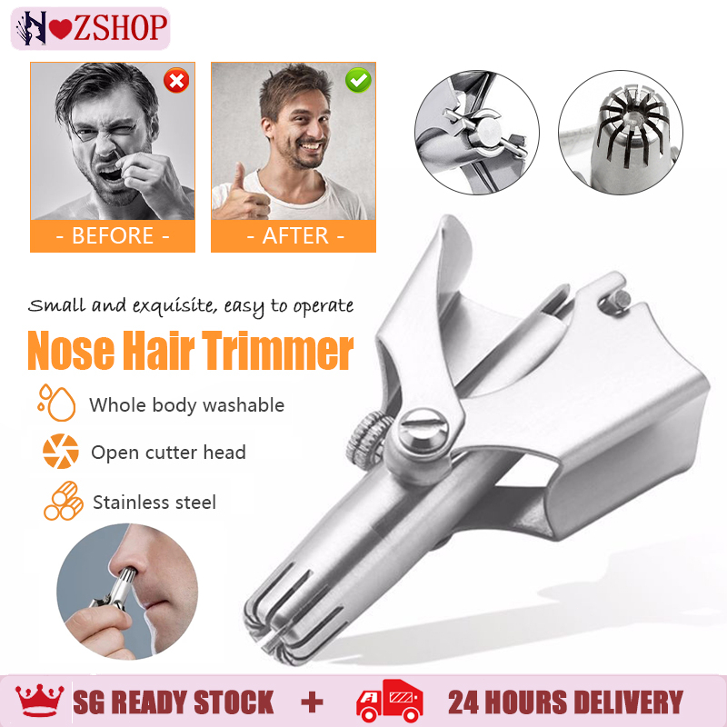 【SG】Portable Nose Trimmer Men Stainless Steel Manual Trimmer Nose Razor ...
