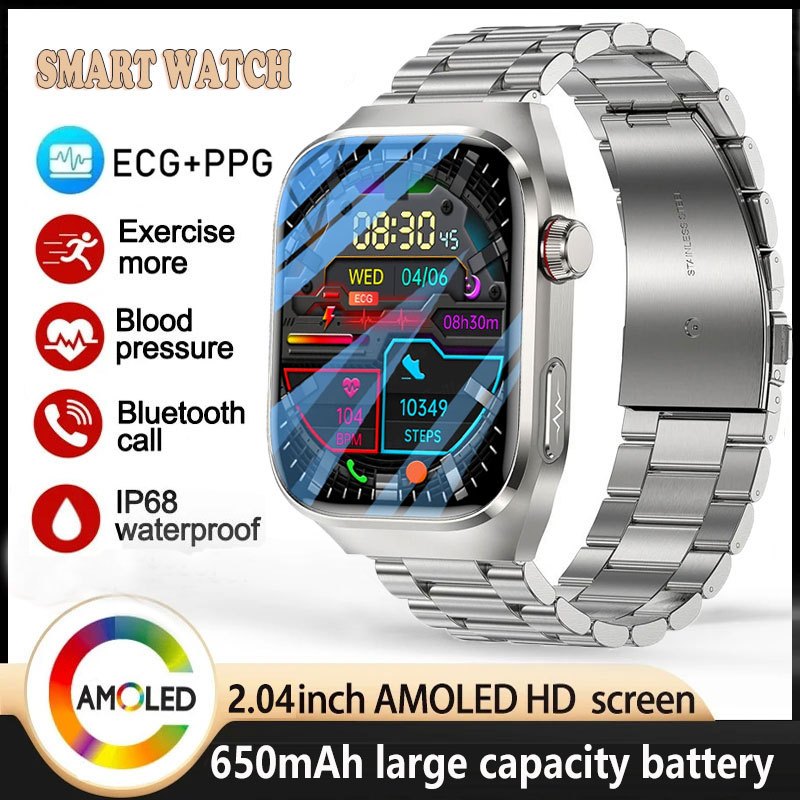 Smart Watch Ecg+Ppg BT Call Full Touch Screen Men's Women Heart Rate ...