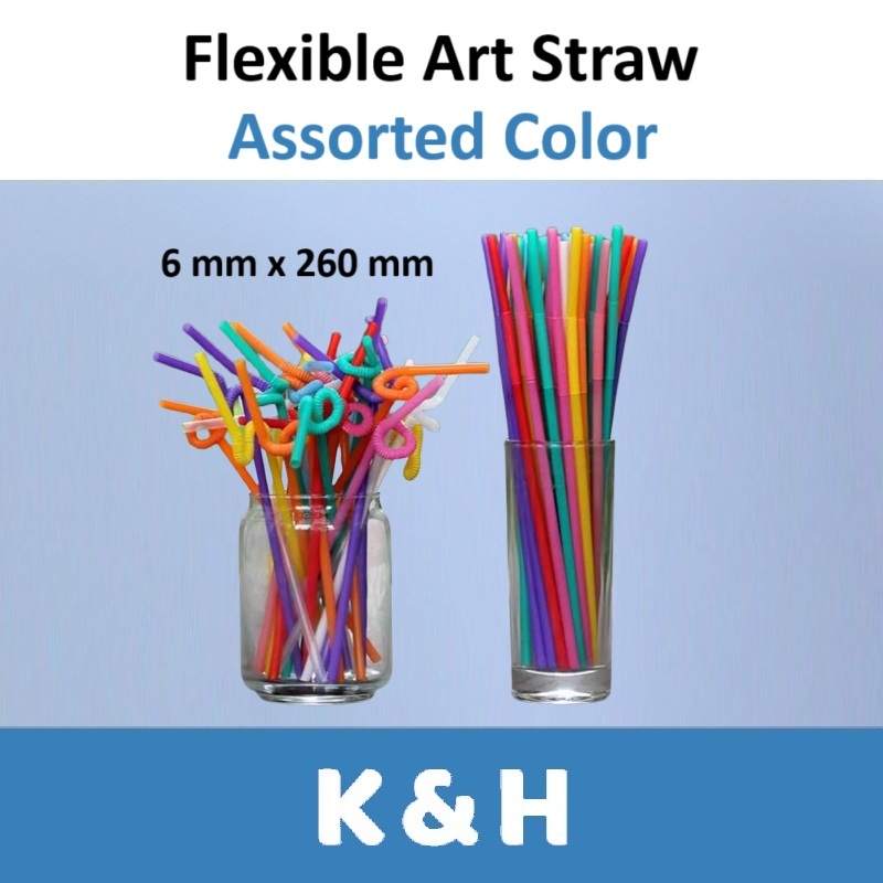 Art Straw / Flexible Art Straw / Flexible Straw - 6mm x 26mm (80pcs ...