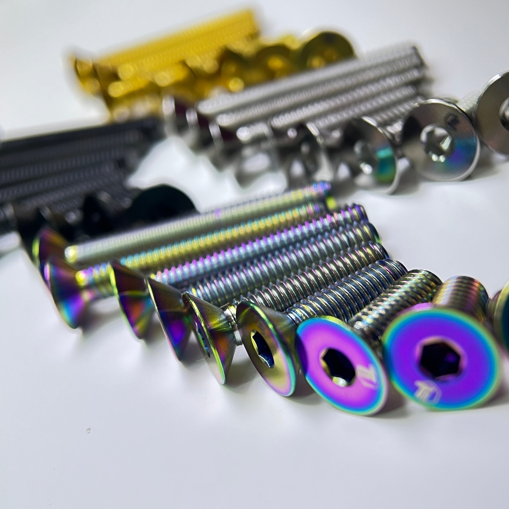 Titanium M6 Countersunk Stem Cap Bolt | Flat Head MTB Road bike Top Cap ...