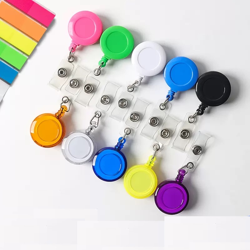Translucent Name Badge Reels Retractable Pull Badge ID with Swivel ...