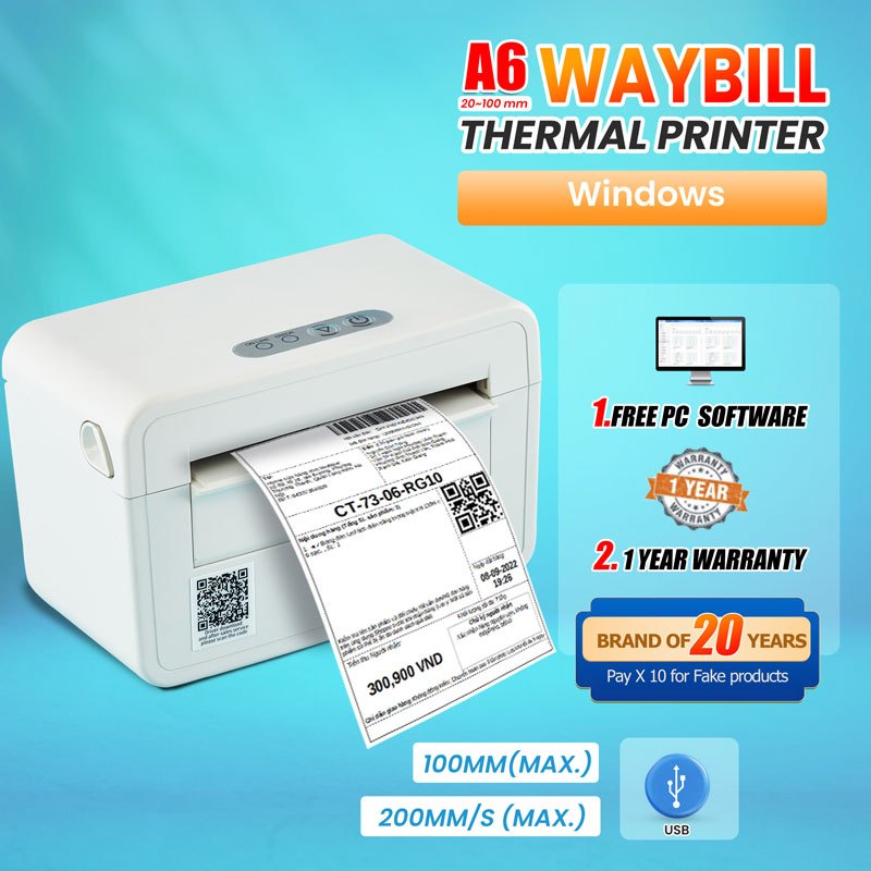 Thermal Printer Bluetooth Waybill Barcode Shipping Label Consignment ...