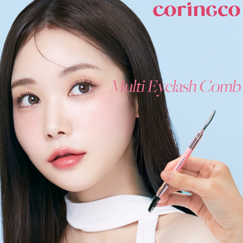 CORINGCO 2in1 Multi Pink Eyelash Comb Screw Brush Eyelash Makeup Eye ...