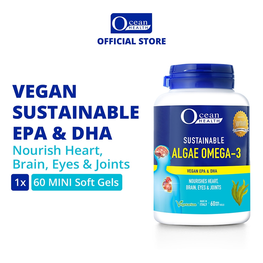 Sustainable Algae Omega-3 (60s)- Ocean Health (For Heart, Brain, Eyes ...