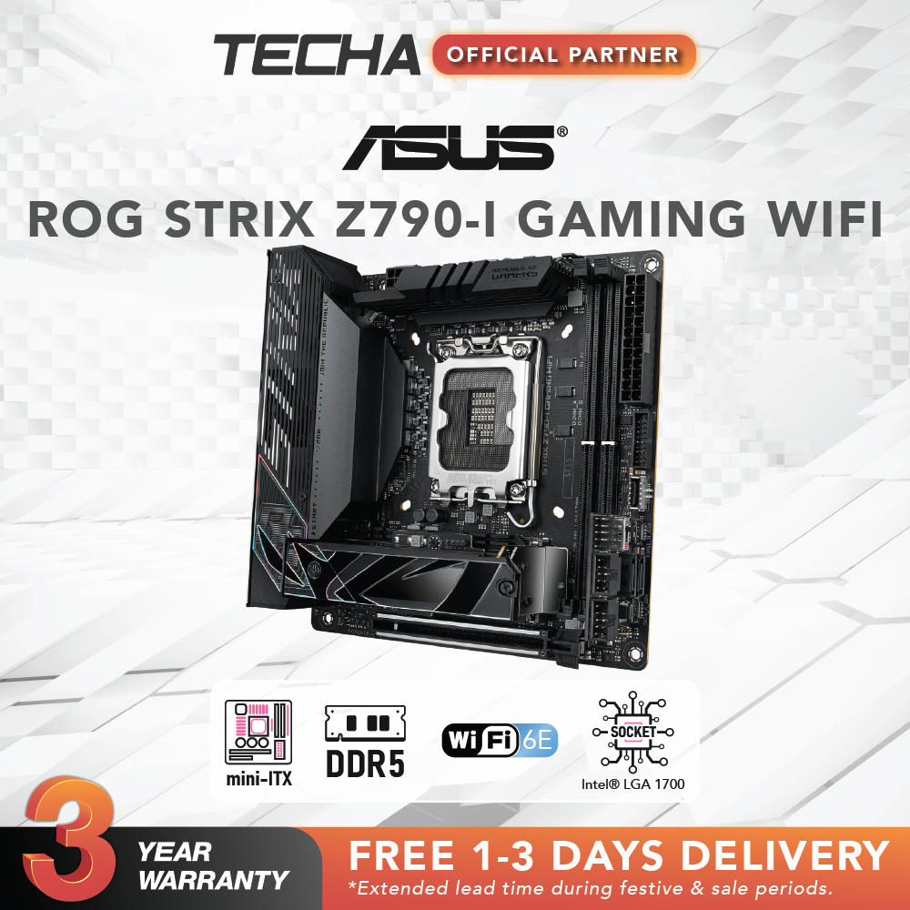 [FREE NEXT DAY] ASUS ROG STRIX Z790-I GAMING WIFI | DDR5 | Mini-ITX Motherboard | Shopee Singapore