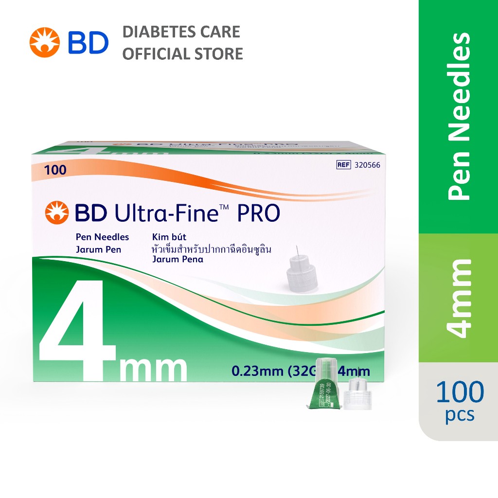 BD Ultra Fine PRO Pen Needle 4mm x 32G (Box of 100's) | Shopee Singapore