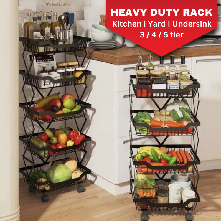 [SG Stock] Web Rack / Foldable Kitchen Rack / Kitchen Trolley Rack ...