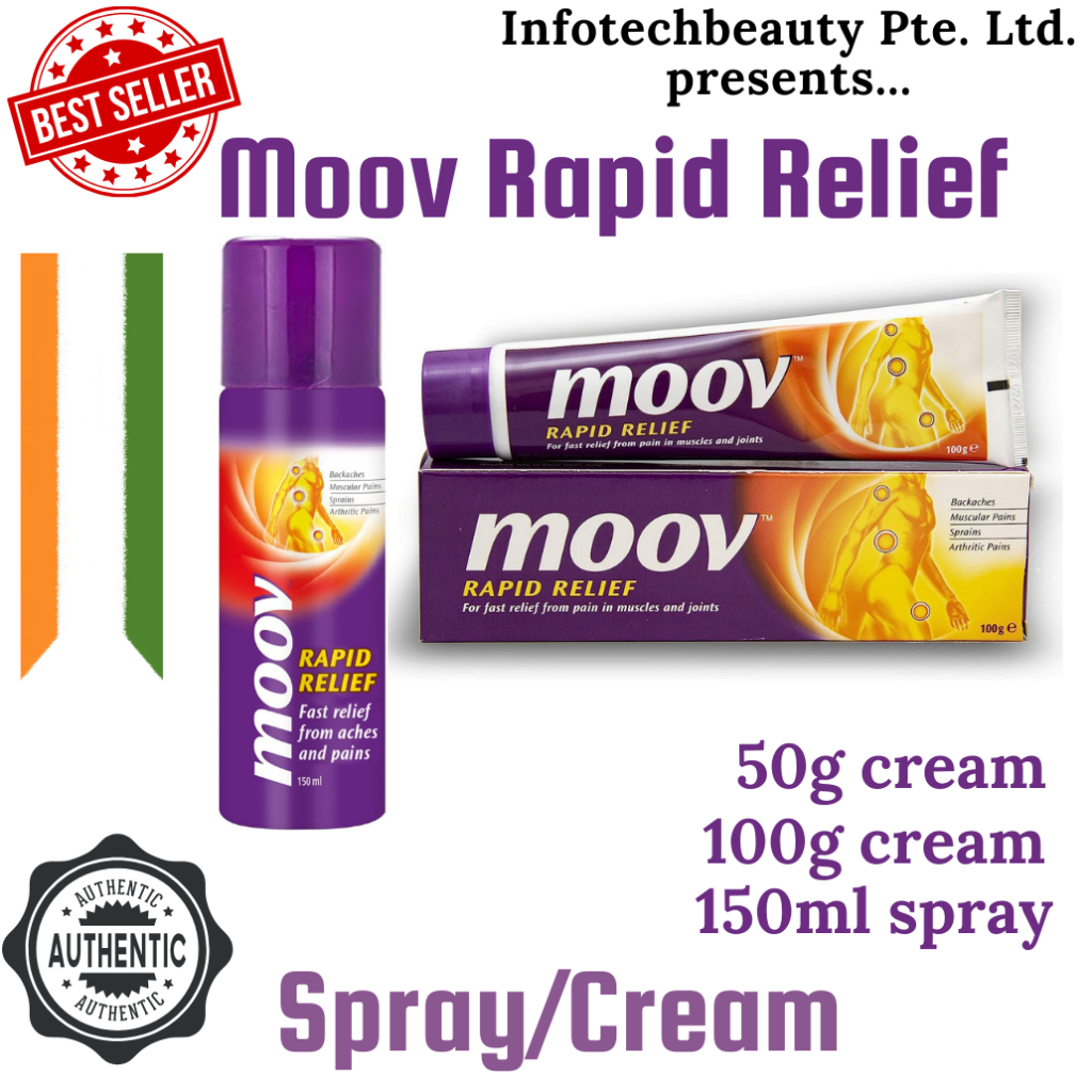 Moov Rapid Relief Cream / Spray (50g / 100g/ 80ml / 150ml) | Shopee ...