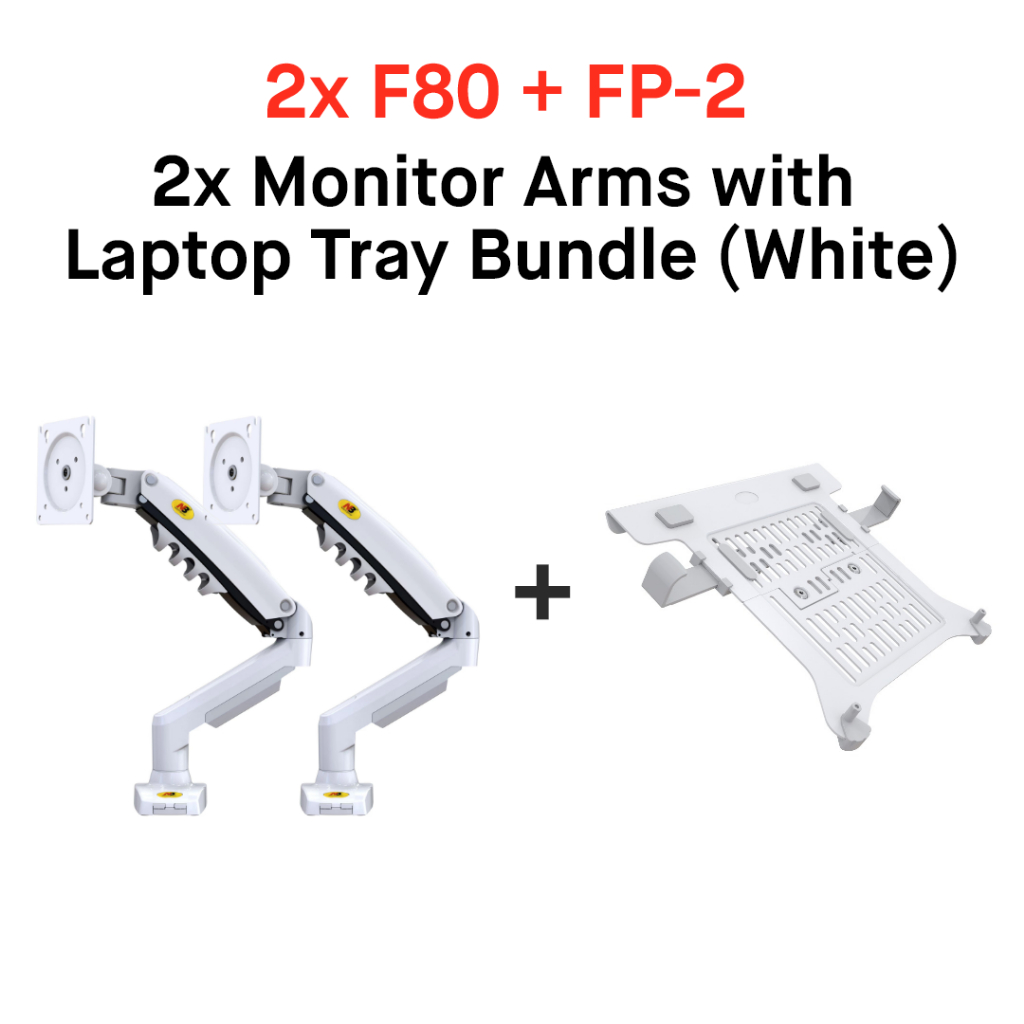 [BUNDLE DEAL] North Bayou NB | 2x F80 Monitor Arm + FP-2 Laptop Tray | 17 - 30" Monitor | VESA ...