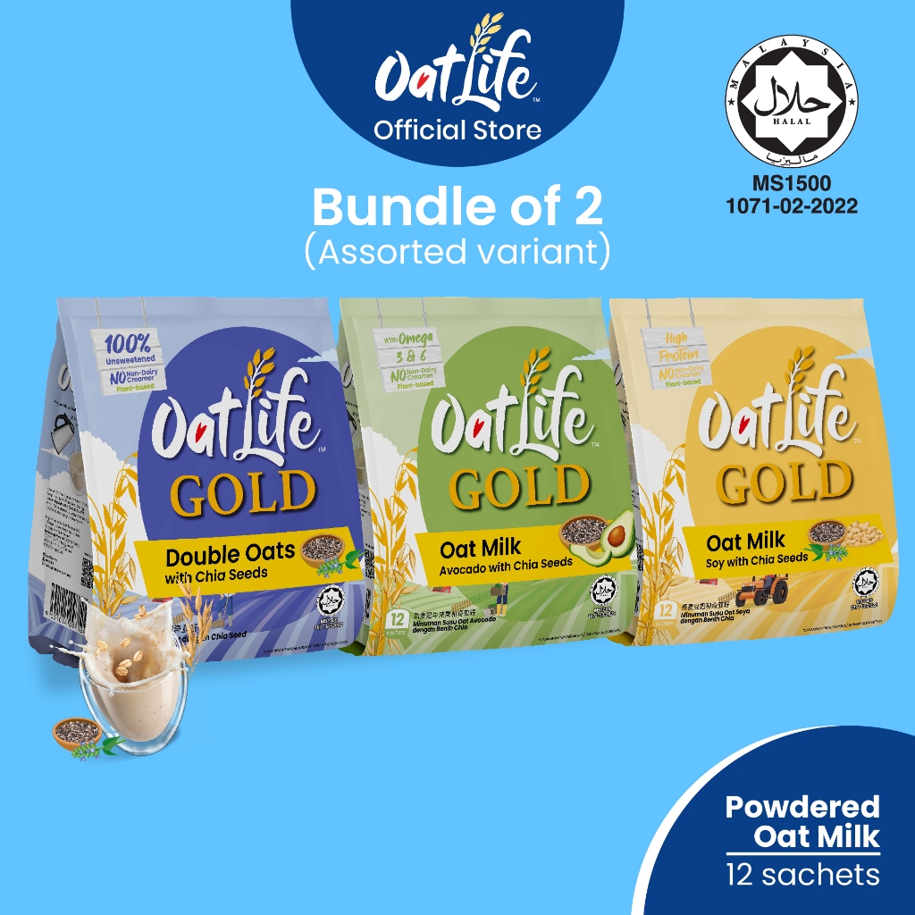 [Bundle of 2] OatLife Gold Series Powdered Oat Milk Assorted Variant 12sachets x 32g | Shopee ...