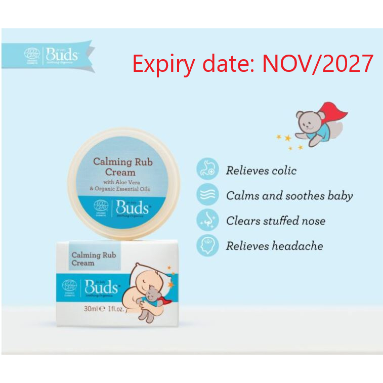 Buds Soothing Organics Calming Rub Cream 30ml | Shopee Singapore