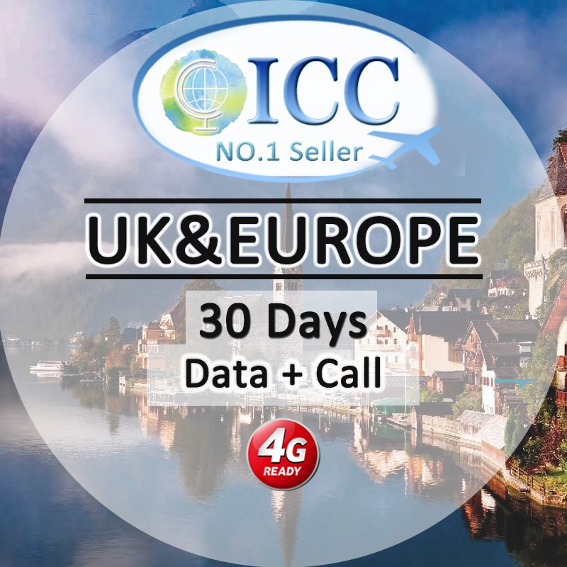 [ICC] UK & Europe 30 Days 10GB|30GB|60GB|Unlimited 5G/4G Data + Call ...