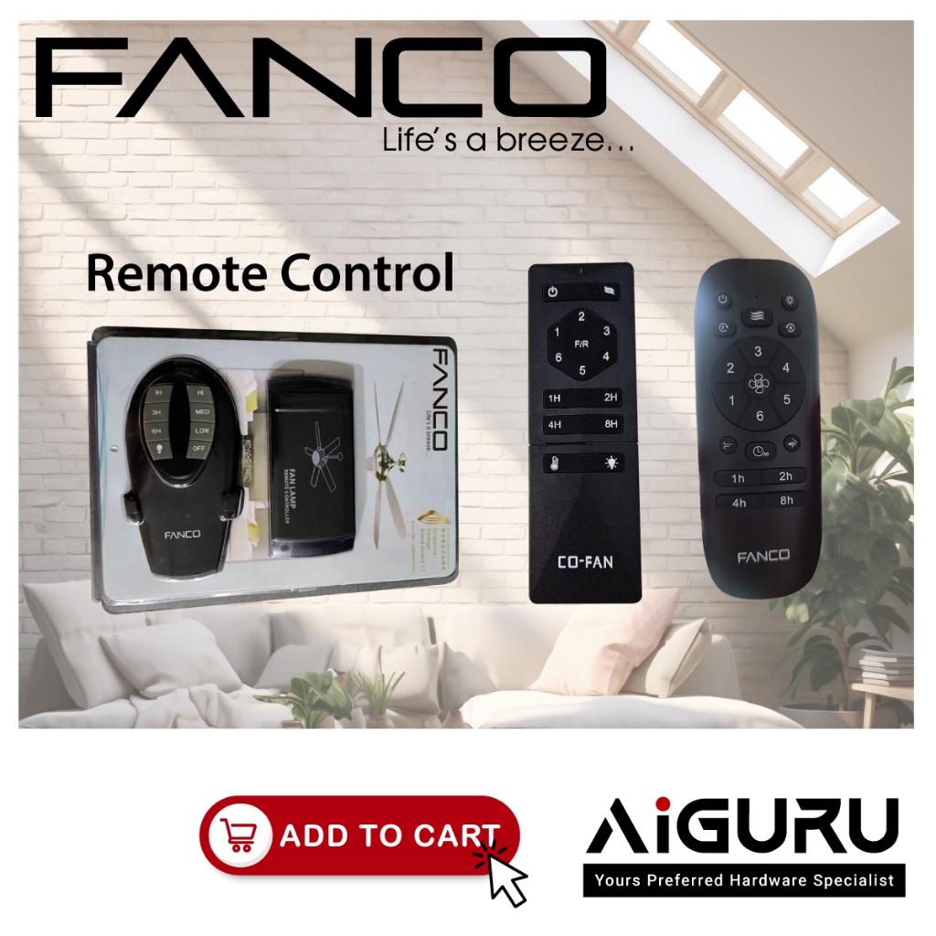 Fanco Ceiling Fan Remote Control – Wireless Replacement Controller for ...